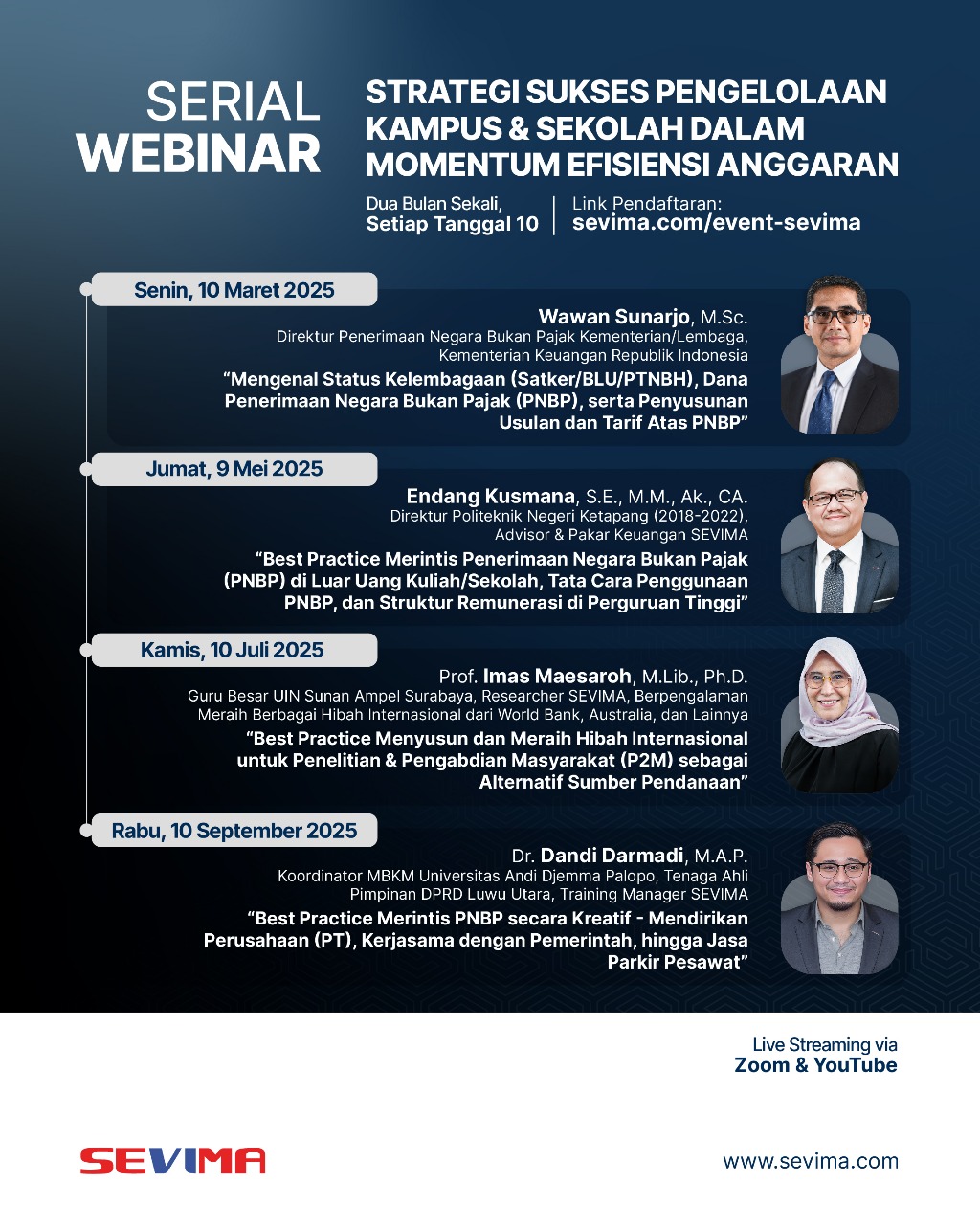 Form pendaftaran Strategi Sukses Pengelolaan Kampus dan Sekolah dalam Momentum Efisiensi Anggaran