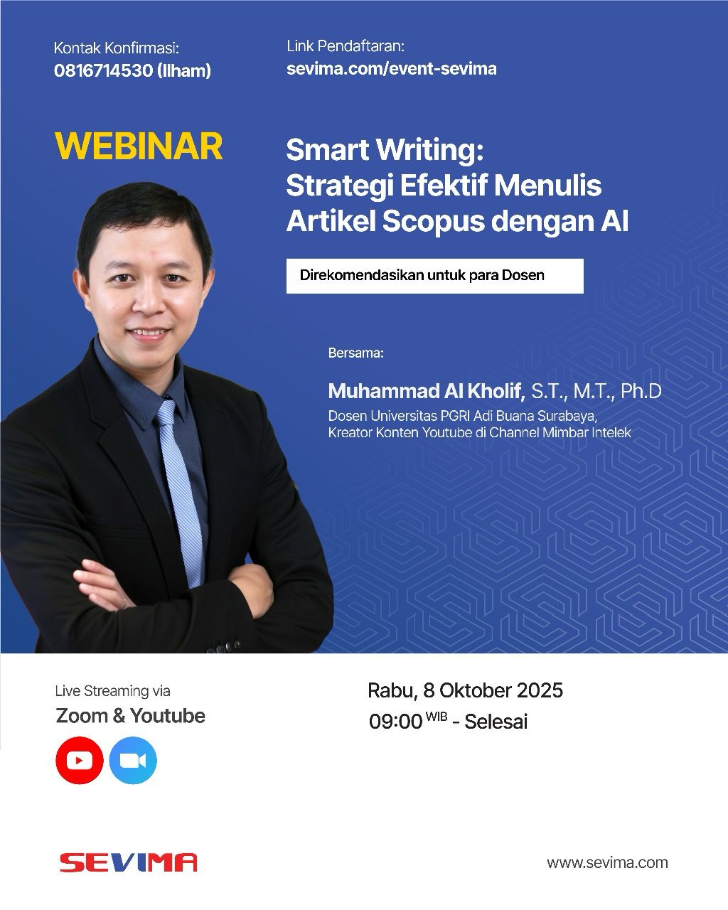 Form pendaftaran Smart Writing: Strategi Efektif Menulis Artikel Scopus dengan AI